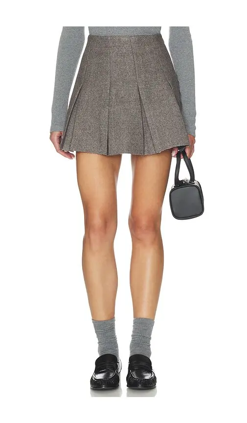 NICHOLAS Mimmy Pleated Mini Skirt - Charcoal