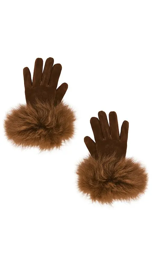 SUSANNA CHOW Dawson Suede Gloves - Brown