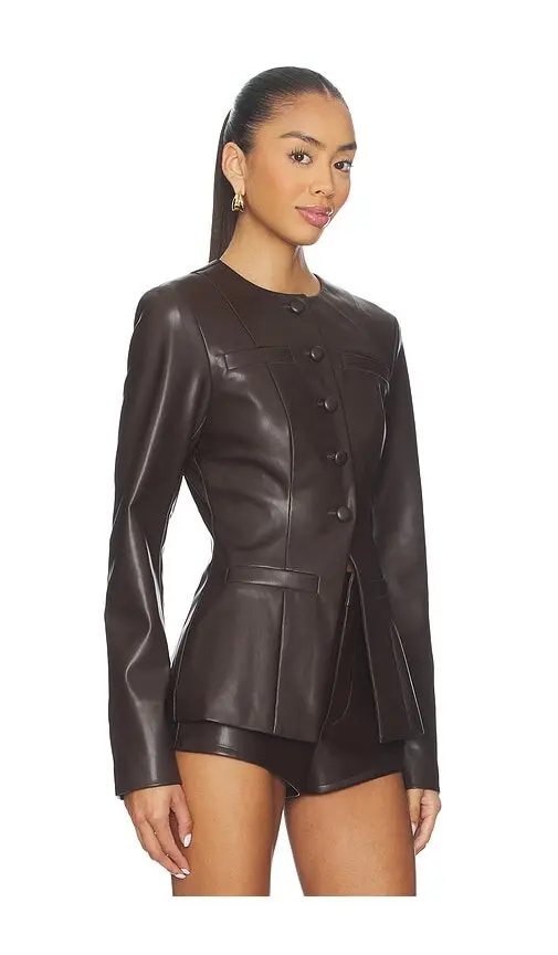 ALL THE WAYS Vandellia Faux Leather Blazer