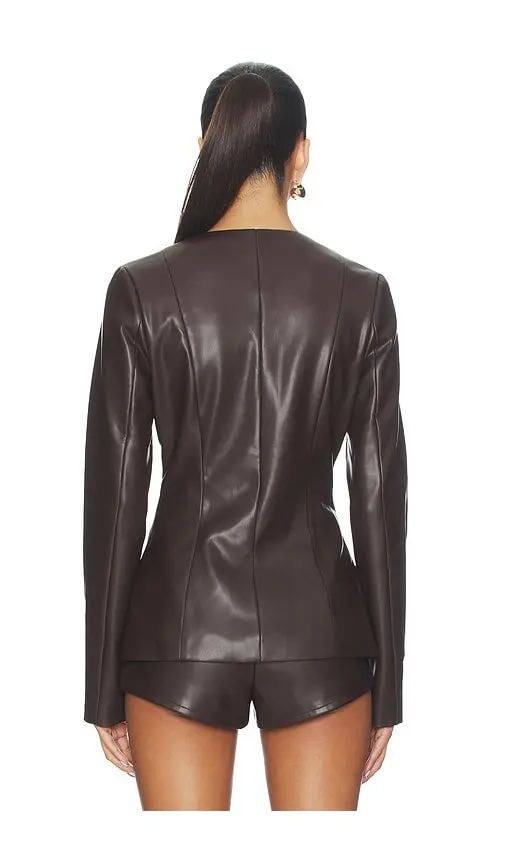 ALL THE WAYS Vandellia Faux Leather Blazer