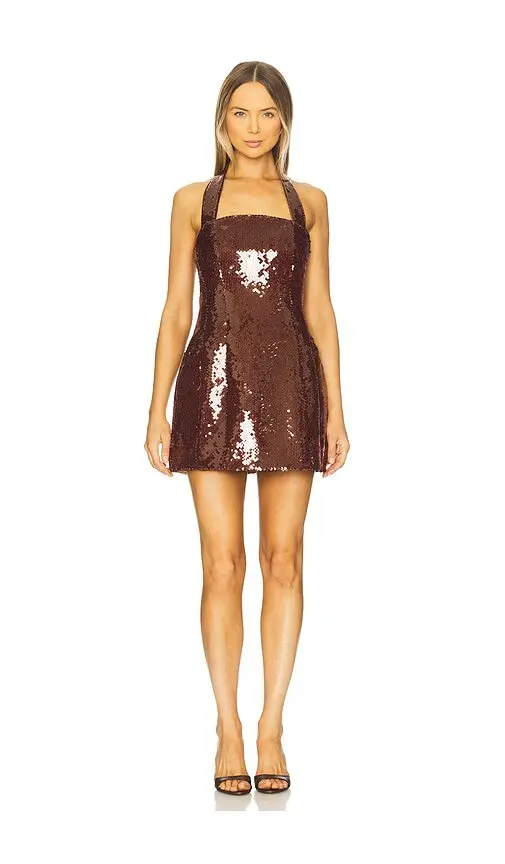 Bardot Nevelle Sequin Halter Dress