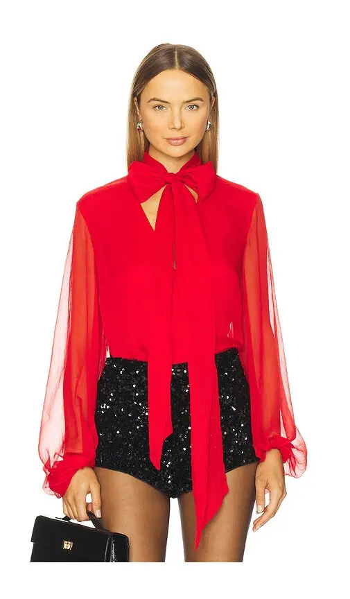 Bardot Solace Tie Front Blouse