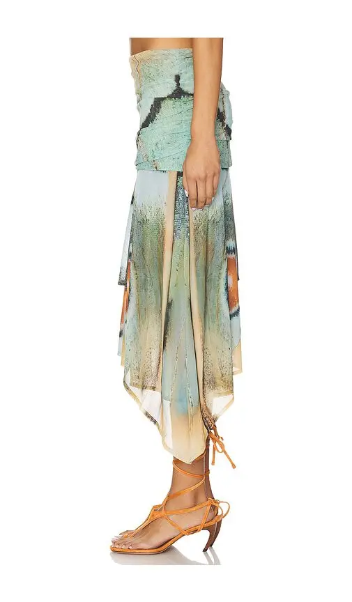 FENERS Festa Skirt Marbre - Light Blue Multi