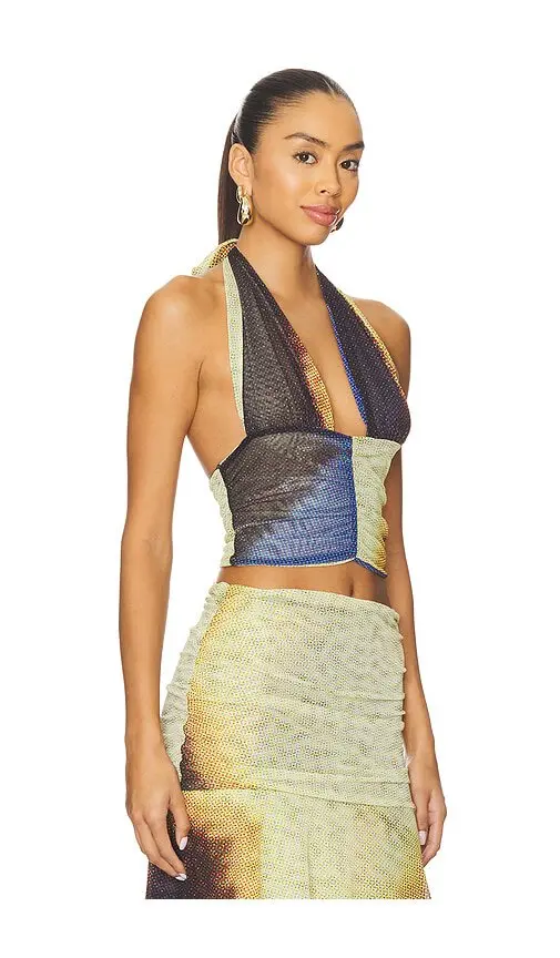 FENERS Festa Halter Top - Blue Multi