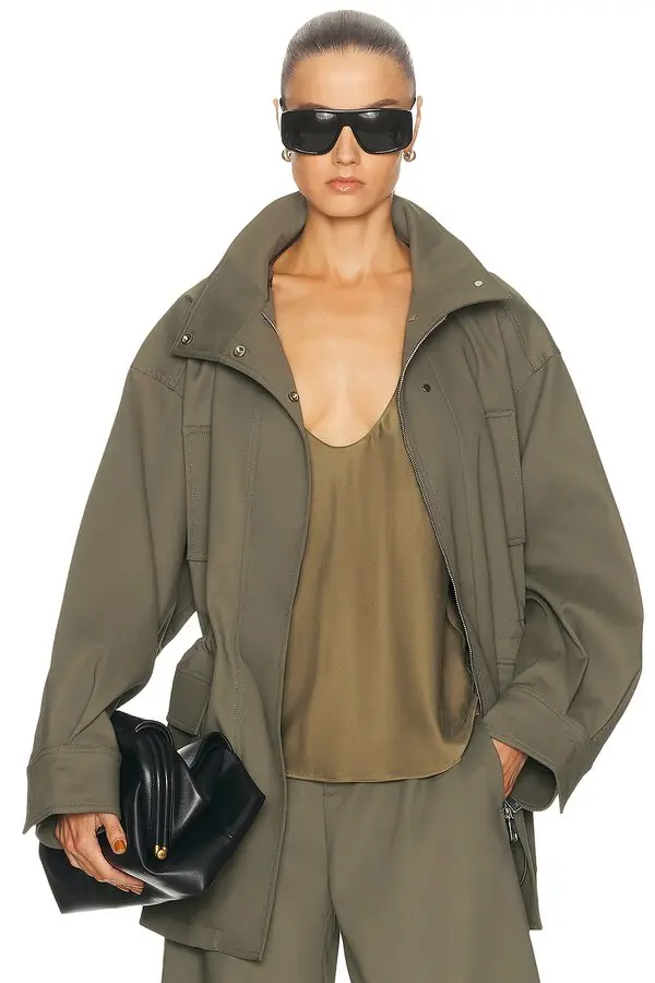 EAVES Mai Compact Suiting Parka Jacket - Olive