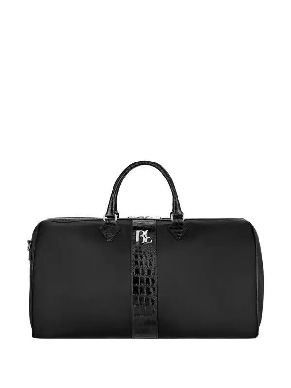 BILLIONAIRE Crocodile-embossed Nylon Travel Bag - Black