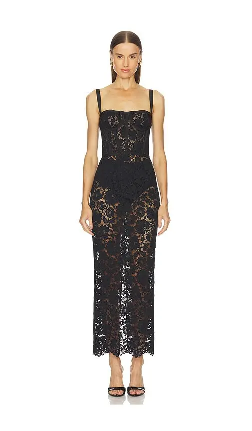 CAMILA COELHO Adilia Midi Dress - Black