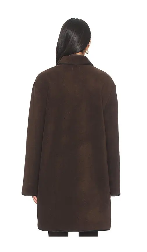 Donni. Long Fleece Jacket With Button Closure