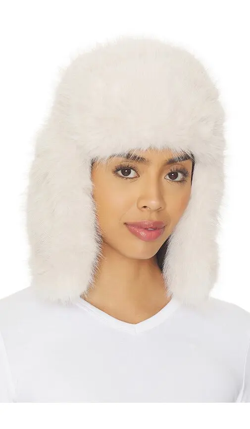 WELLBEING + BEINGWELL Faux Fur Trapper Hat - Ivory