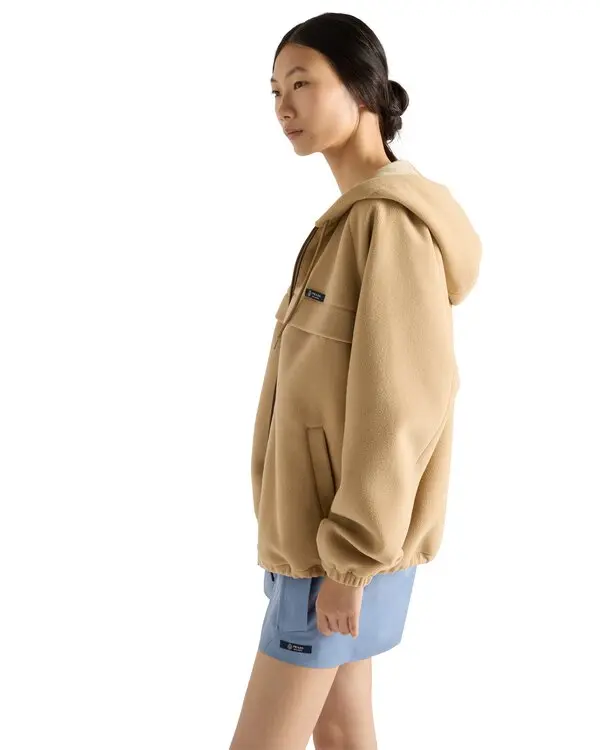 Prada Technical Fleece Hoodie Jacket