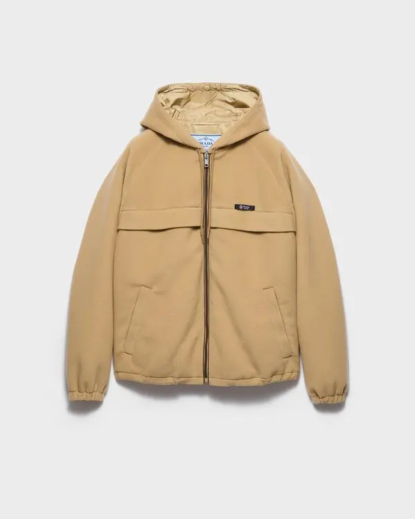 Prada Technical Fleece Hoodie Jacket - Camel