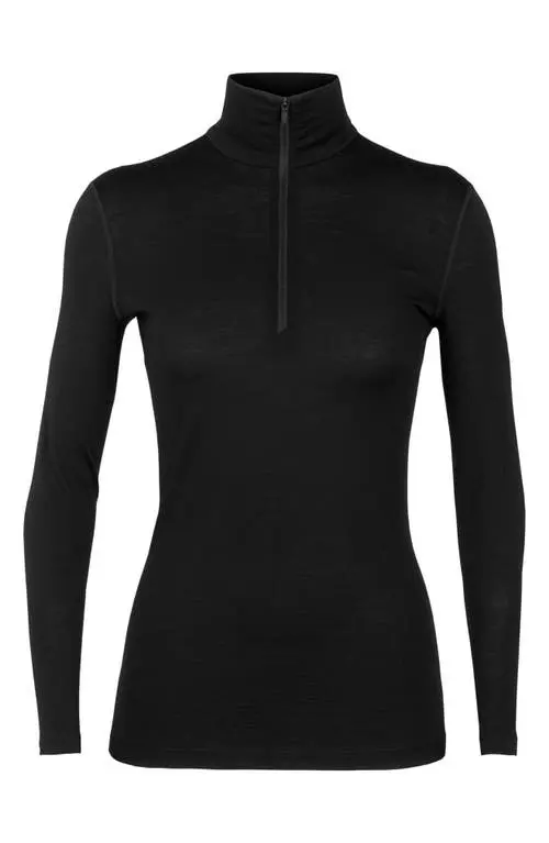 Icebreaker 200 Oasis Merino Wool Half-zip Pullover - Black