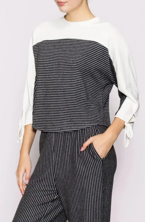 MELLODAY Stripe Knit Top