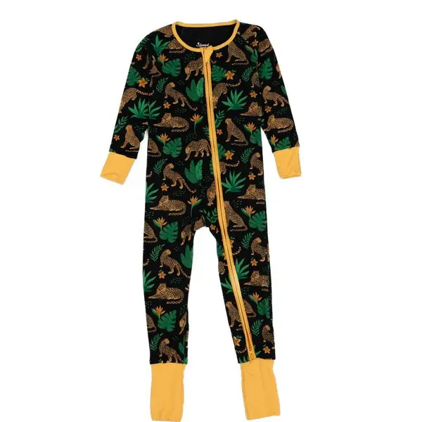 LEVERET Viscose Matching Family Holiday Pajama Sleeper - Leopard
