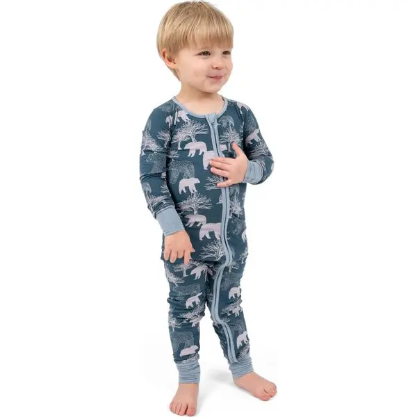 LEVERET Viscose Matching Family Holiday Pajama Sleeper - Polar Bear