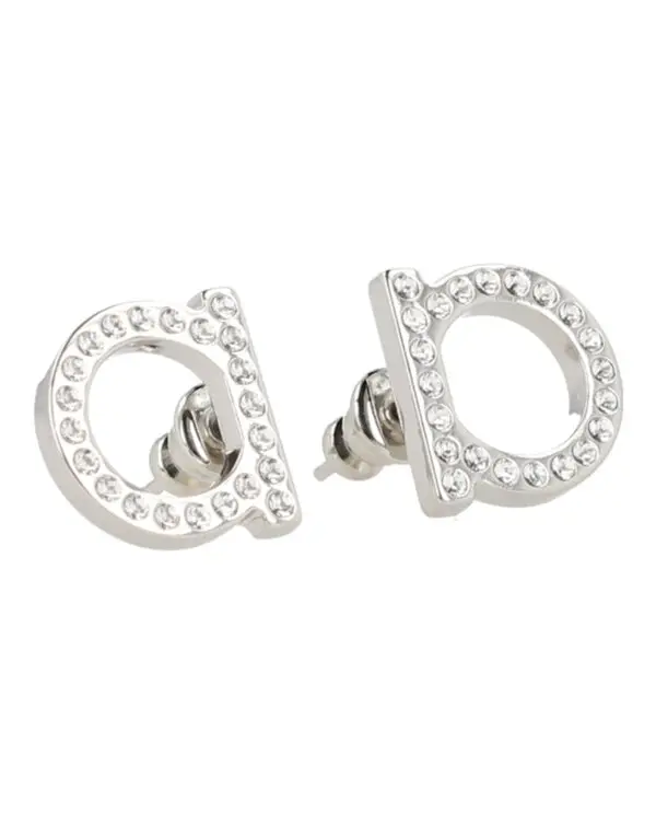 FERRAGAMO Crystal Embellished Bijoux Earrings - Grey