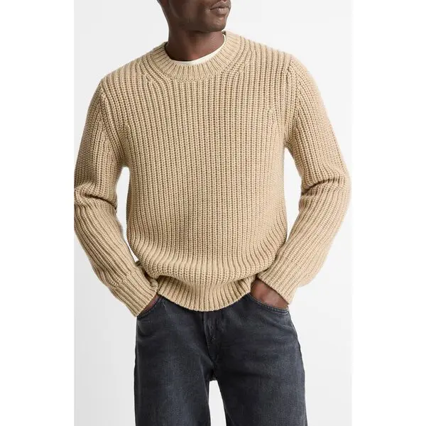 Vince Shaker Stitch Merino Wool Crewneck Sweater
