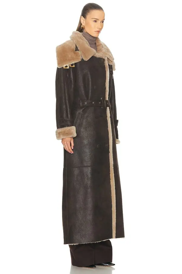 KAREN ARCANJO Tyben Shearling Coat