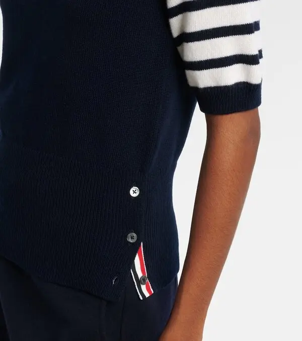 Thom Browne 4-bar Knitted Virgin Wool Sweater - Blue