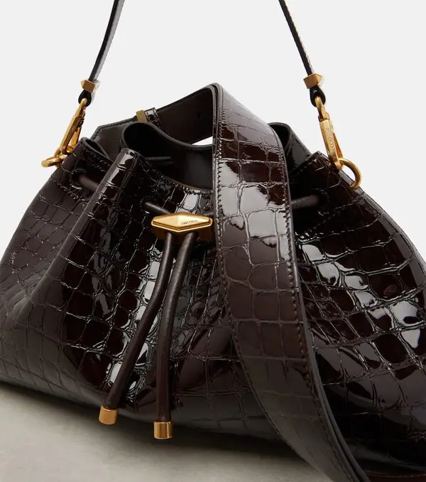 JIMMY CHOO Cinch Medium Croc-effect Leather Tote Bag
