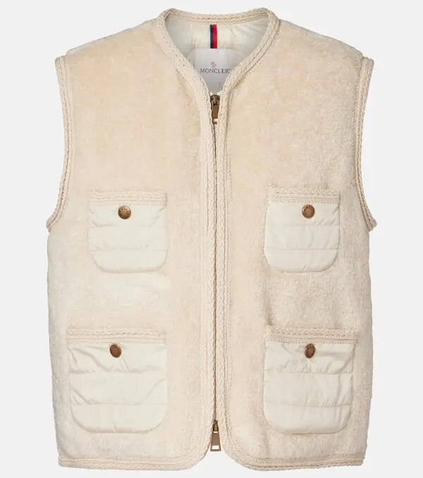 Moncler Mimosas Teddy Down Vest - Beige