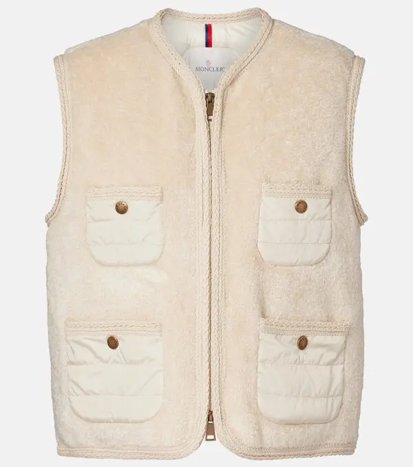 Moncler Mimosas Teddy Down Vest - Beige