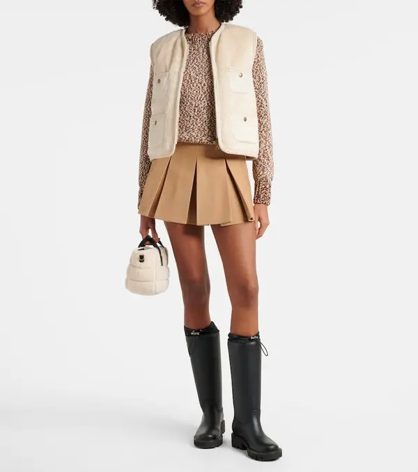 Moncler Mimosas Teddy Down Vest - Beige