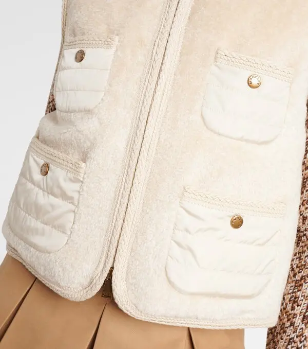 Moncler Mimosas Teddy Down Vest - Beige