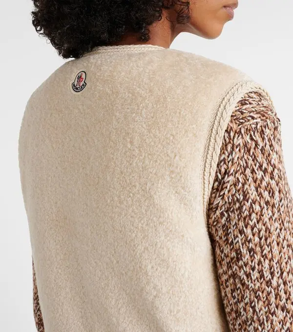 Moncler Mimosas Teddy Down Vest - Beige