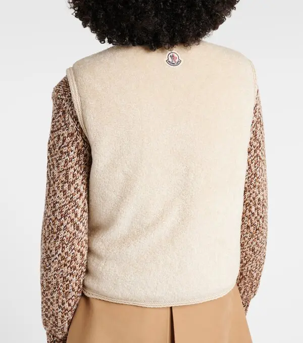 Moncler Mimosas Teddy Down Vest - Beige