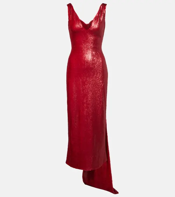 EMILIA WICKSTEAD Jacira Sequined Cocktail Dress - Red