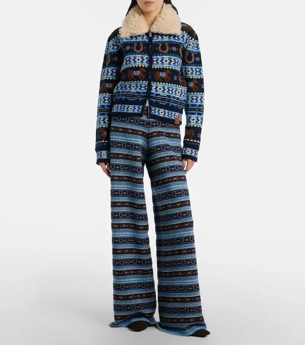 Stella McCartney Intarsia Virgin Wool Zip-up Cardigan - Multicoloured
