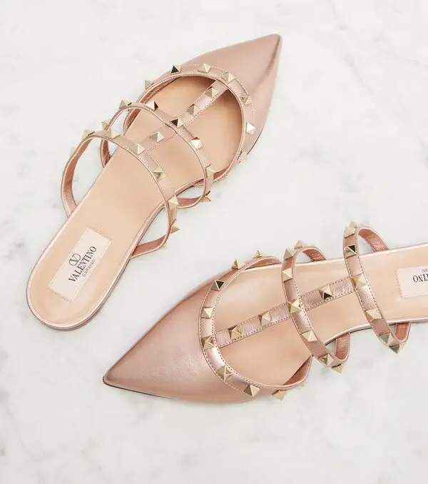 Valentino Garavani Rockstud Leather Mules - Pink
