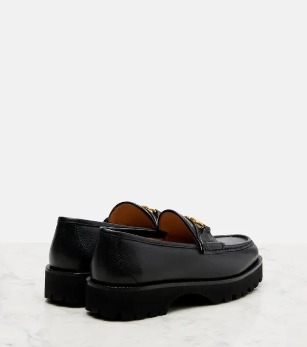 Valentino Garavani Vlogo Leather Platform Loafers