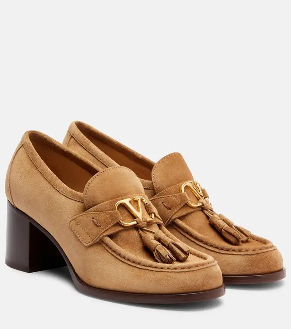 Valentino Garavani Vlogo 60 Suede Loafer Pumps