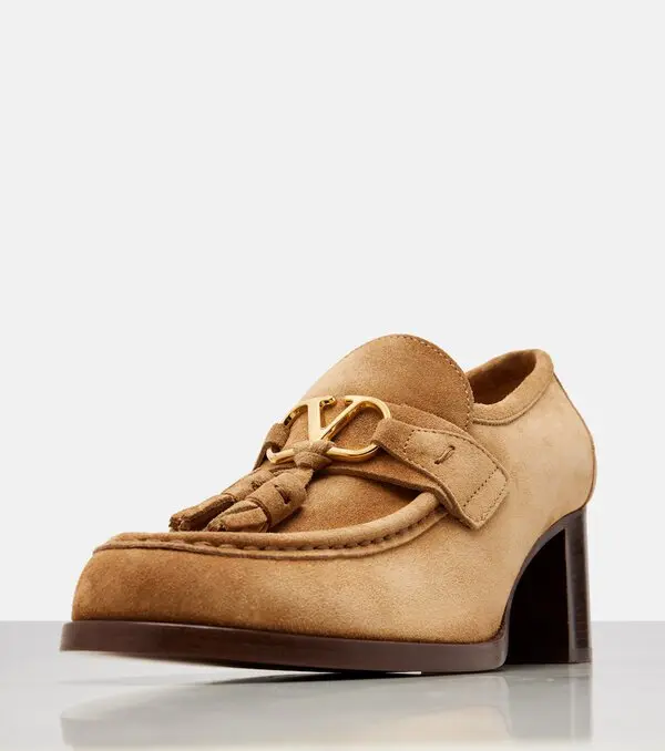 Valentino Garavani Vlogo 60 Suede Loafer Pumps