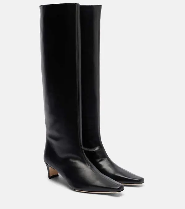 Staud Wally Leather Knee-high Boots - Black