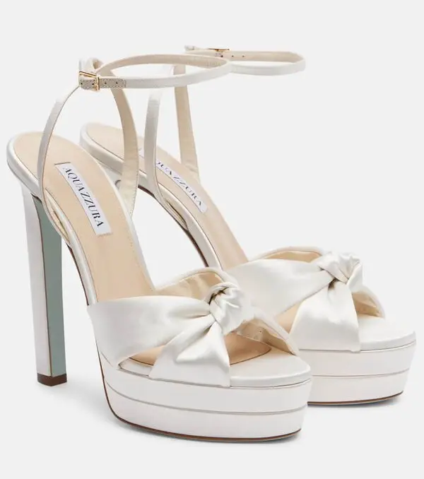 AQUAZZURA Bridal Cupid 130 Platform Sandals - White