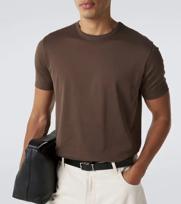 Sunspel Cotton Jersey T-shirt - Brown