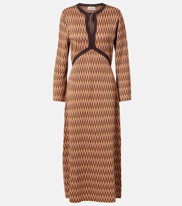Rixo Pamela Jacquard Midi Dress