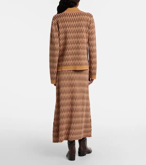 Rixo Brandy Jacquard Midi Skirt
