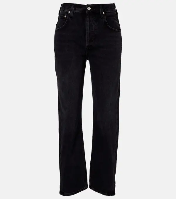 Citizens Of Humanity Dahlia Cropped Straight Jeans - Black
