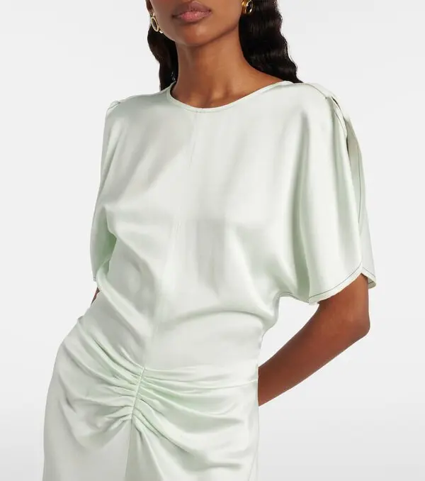 Victoria Beckham Gathered Satin Minidress