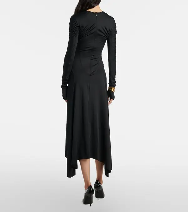 Victoria Beckham Gathered Asymmetric Midi Dress