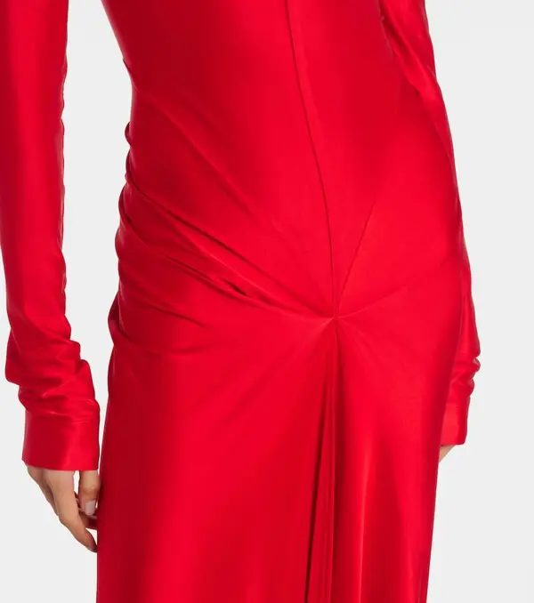 Victoria Beckham Gathe Satin Gown - Red