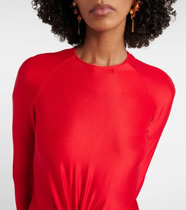Victoria Beckham Gathered Jersey Maxi Dress