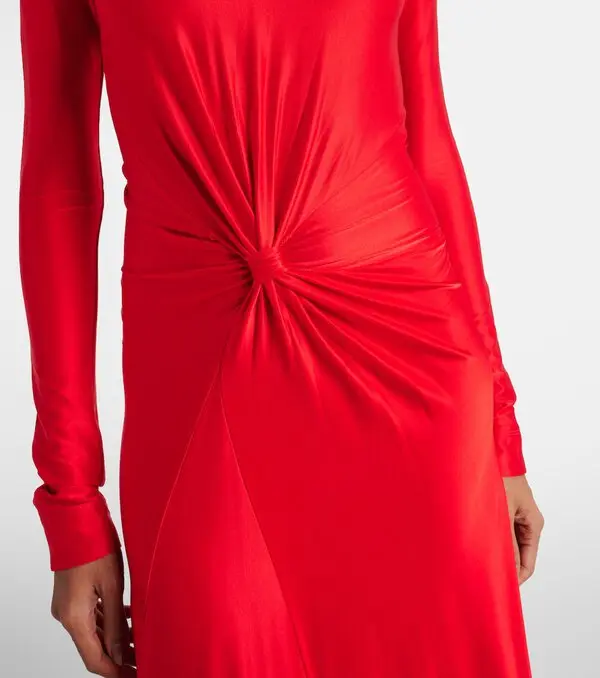 Victoria Beckham Gathered Jersey Maxi Dress