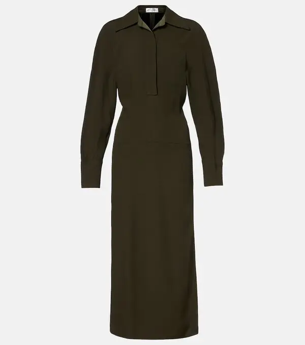 Victoria Beckham Asymmetric Midi Dress - Green