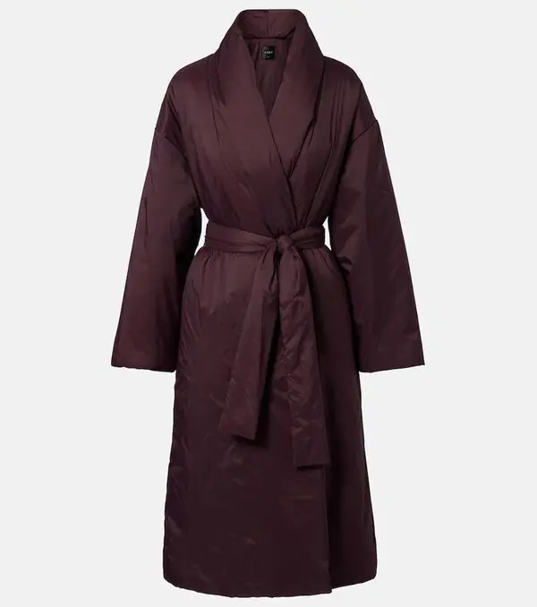 LESET Belted Taffeta Puffer Coat
