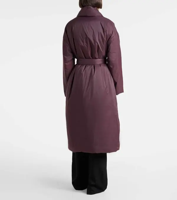LESET Belted Taffeta Puffer Coat